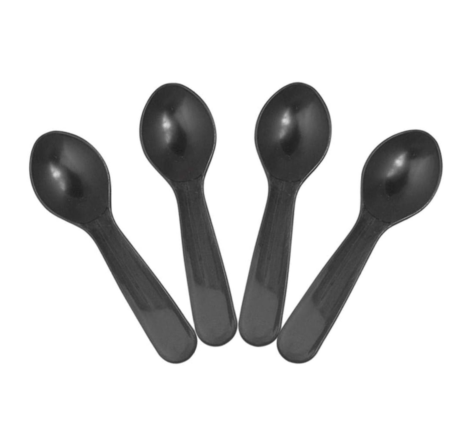[3,000 Count] Black Mini Disposable Tasting Spoons - 3 Inch Plastic ...
