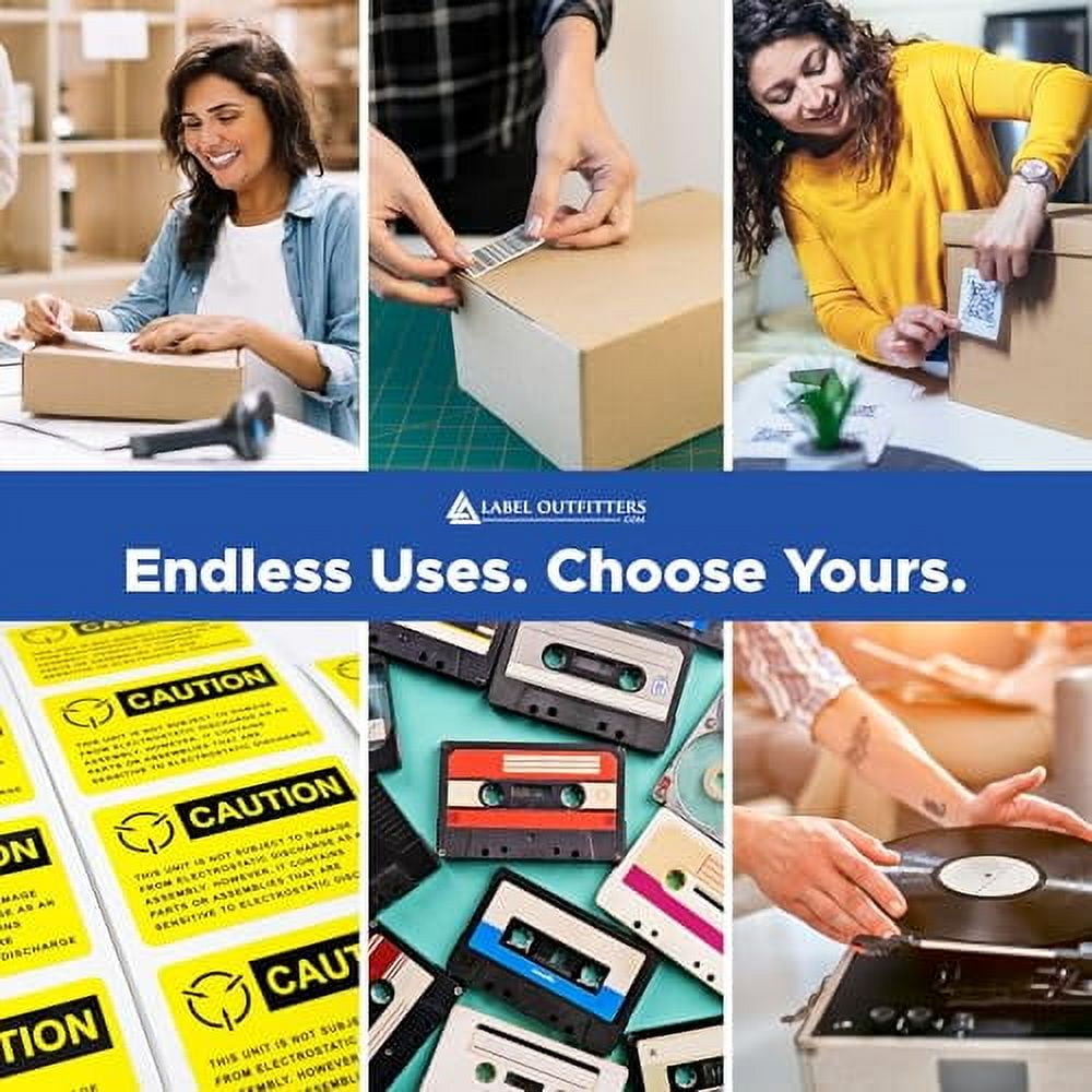 3,000 Label Outfitters 1” x 2 5/8” Printable Fluorescent Neon Yellow ...