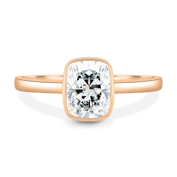3.00Ct Elongated Cushion Cut Lab-grown diamond Bezel Set Engagement ...