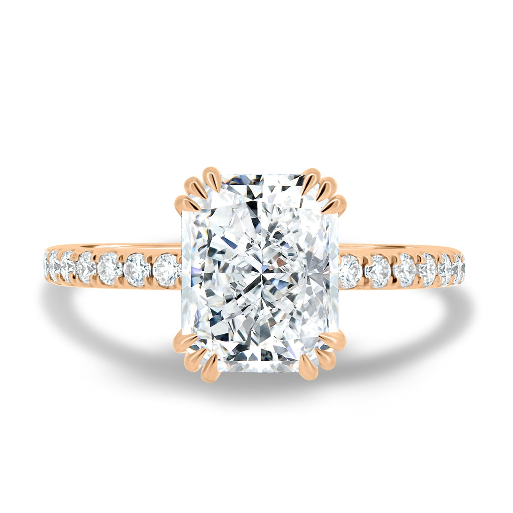 3.00Ct Elongated Cushion Cut Moissanite Engagement Ring, Triple Eagle ...