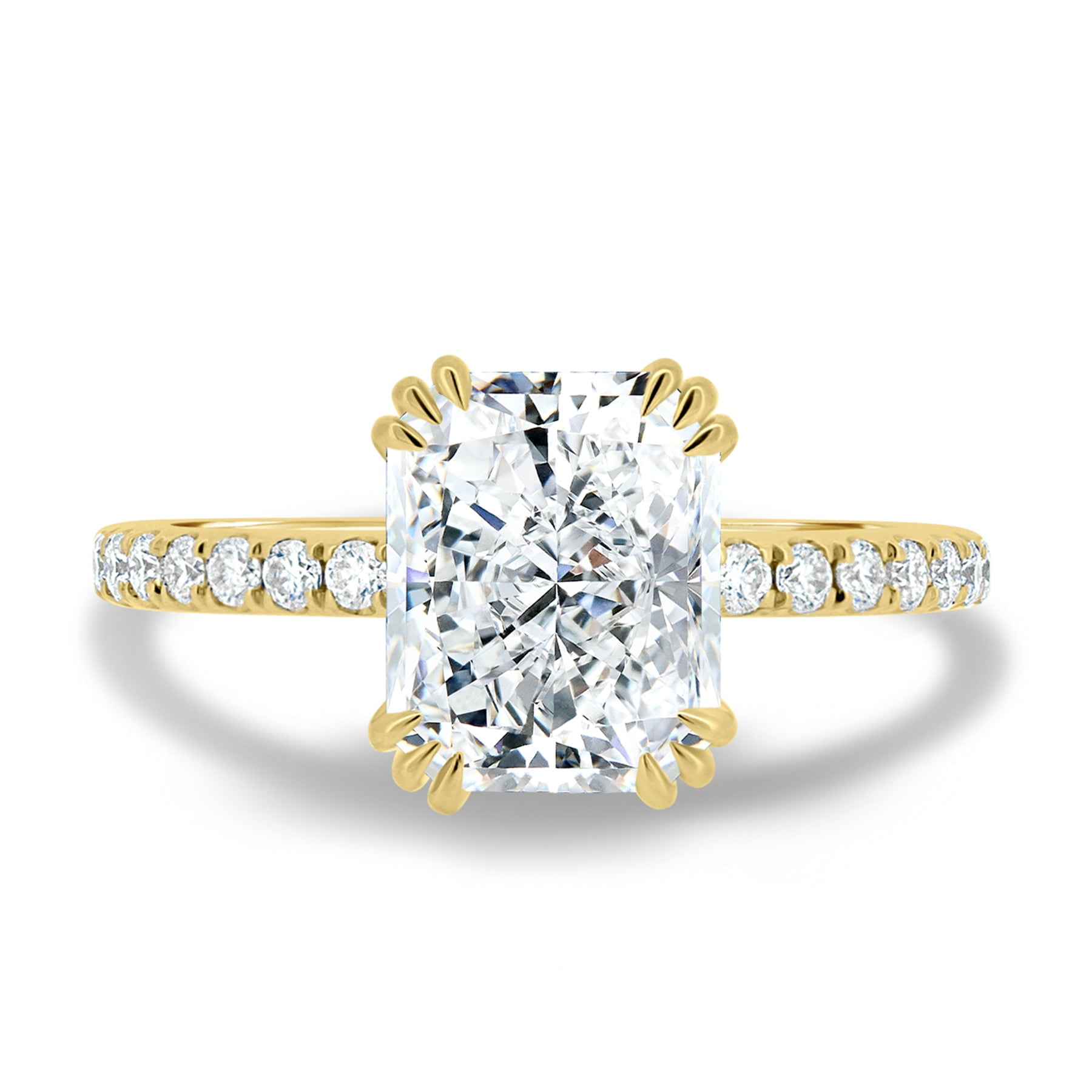 3.00Ct Elongated Cushion Cut Moissanite Engagement Ring, Triple Eagle ...