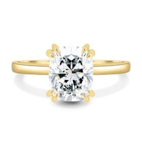 3.00Ct Elongated Cushion Cut Lab-Grown Diamond Engagement Ring, Hidden ...