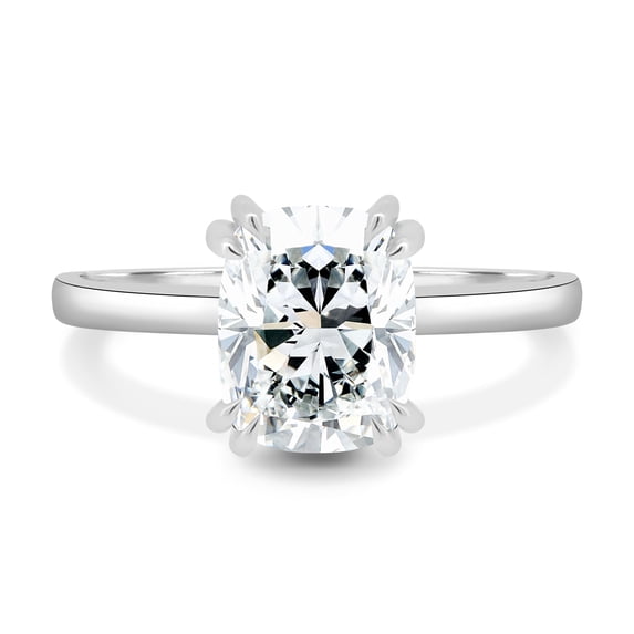 3.00Ct Elongated Cushion Lab-grown diamond Engagement Ring, Hidden Halo ...