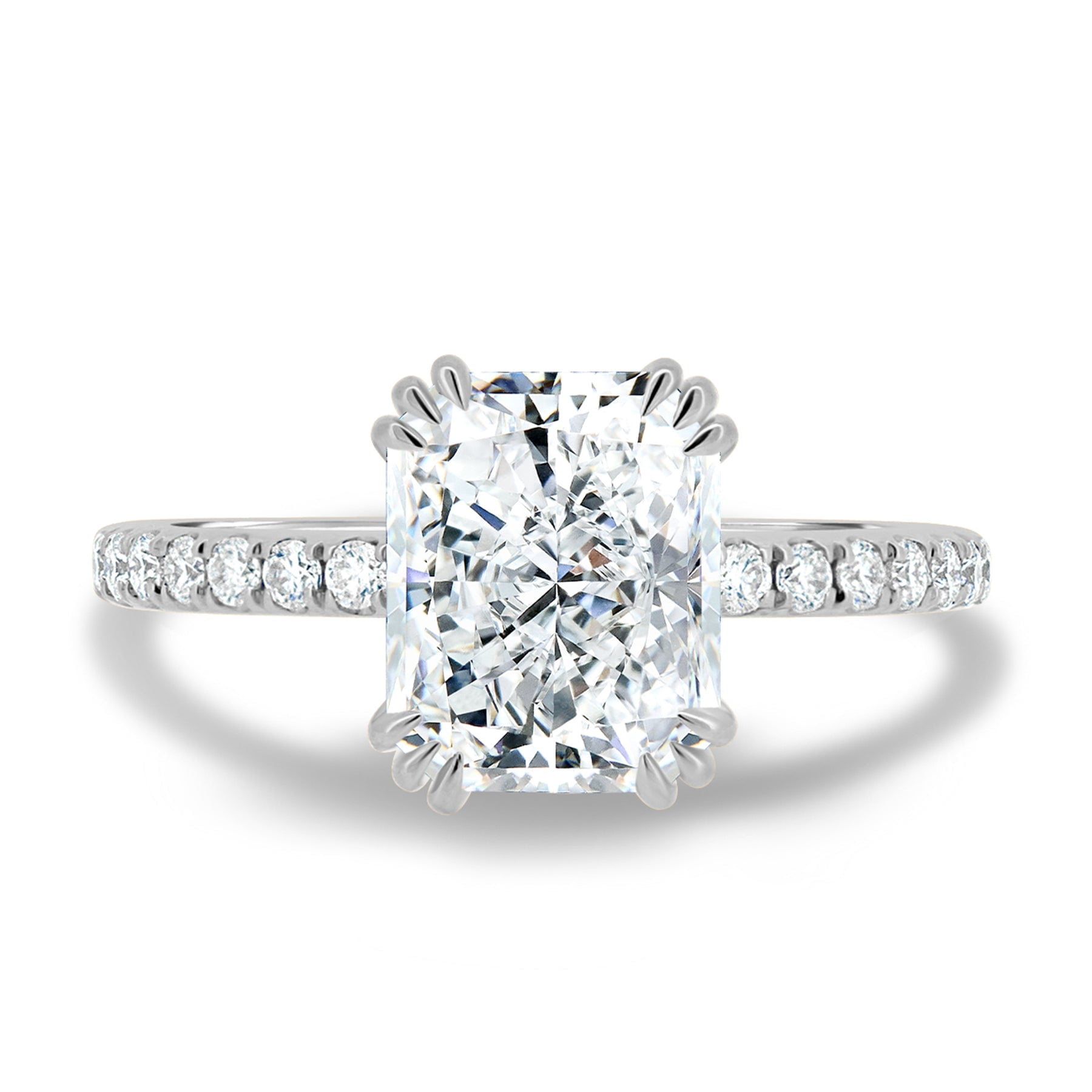 3.00Ct Elongated Cushion Lab-grown diamond Engagement Ring, Triple ...