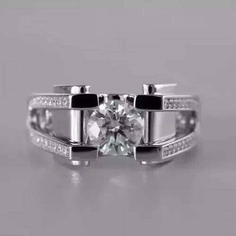 3.00Ct Round Cut Lab Created Diamond Men's Engagement Ring 14K White ...