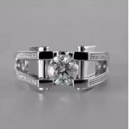 Men's .925 Sterling Silver With Created Blue Sapphire and Simulated ...