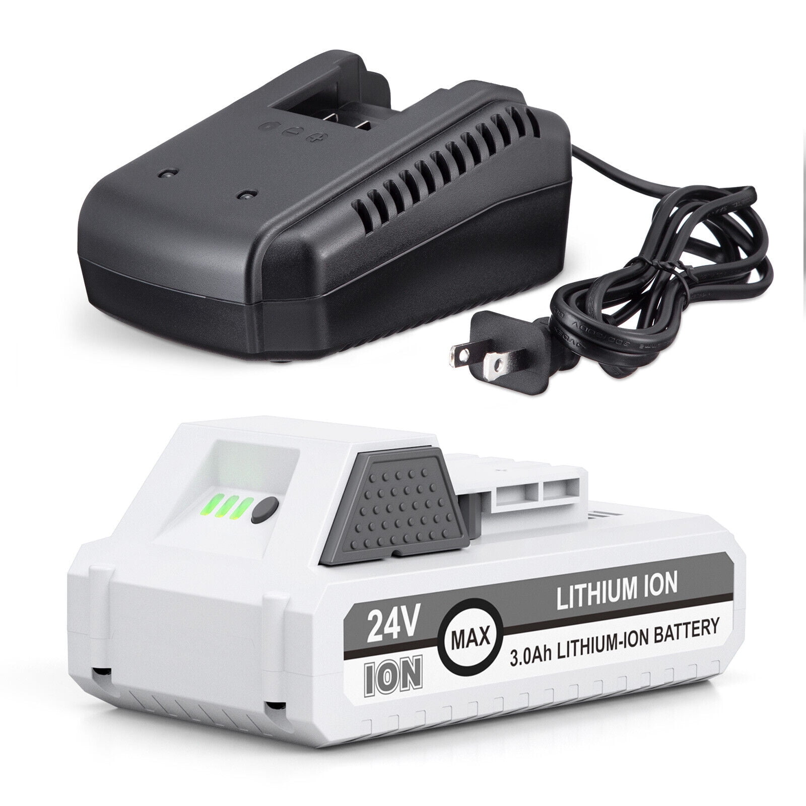 Snow Joe + Sun Joe 24V 3.0Ah Lithium-ion Battery and Fast Charger for ...