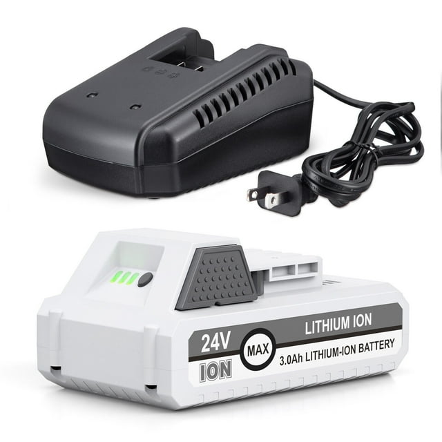 Snow Joe + Sun Joe 24V 3.0Ah Lithium-ion Battery and Fast Charger for ...