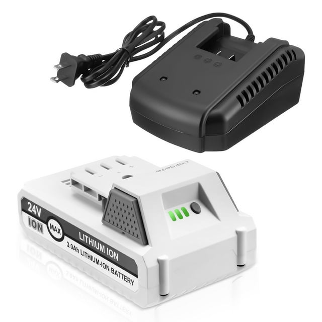 Snow Joe + Sun Joe 24V Cordless 3.0Ah Lithium-ion Battery and Fast ...