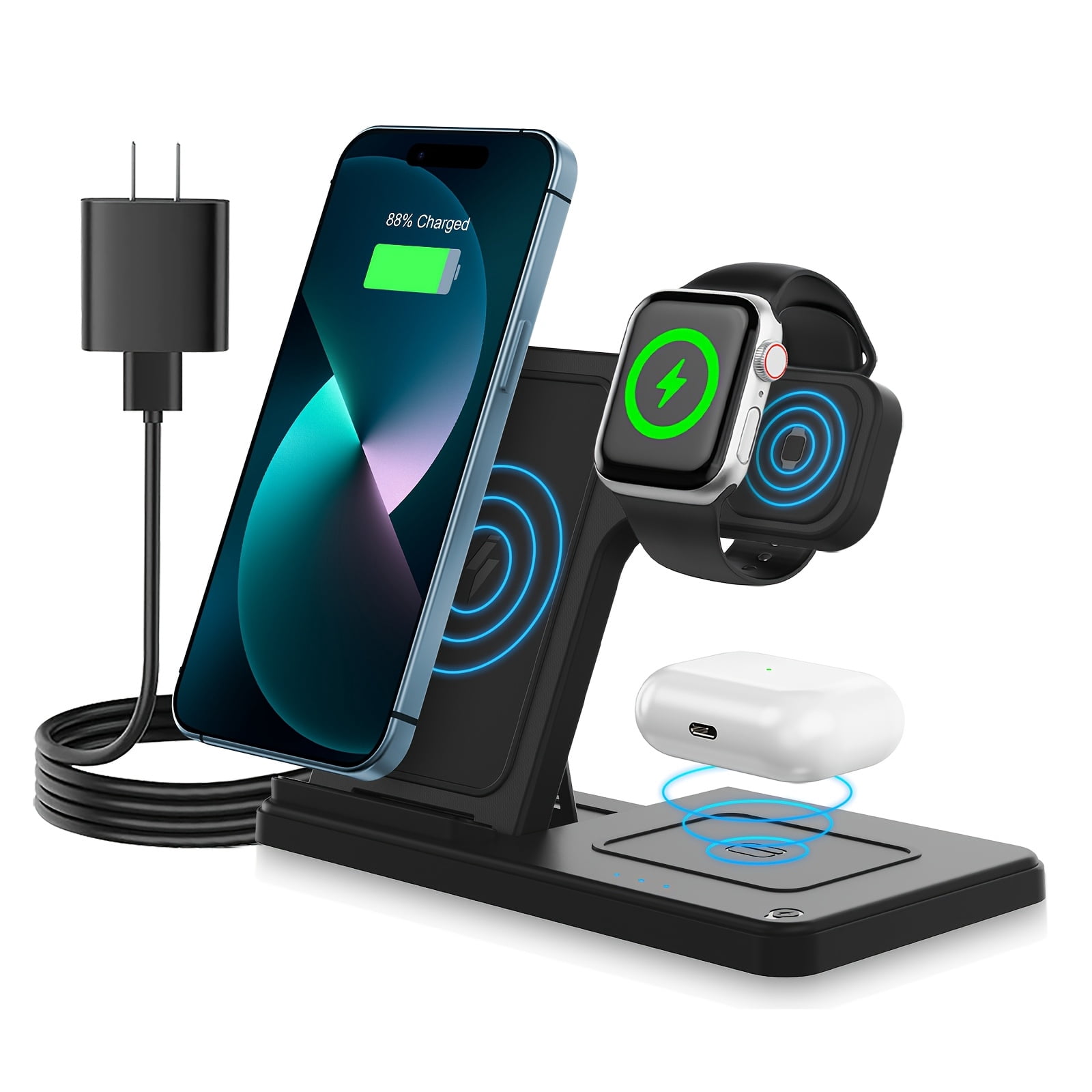 3 - in - 1 15W Fast Mag - Safe Wireless Charging Station for Apple ...