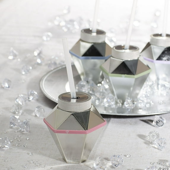 3 1/2" 14 oz. Plastic Diamond Cups with Marker Bands – 36 Pieces ...