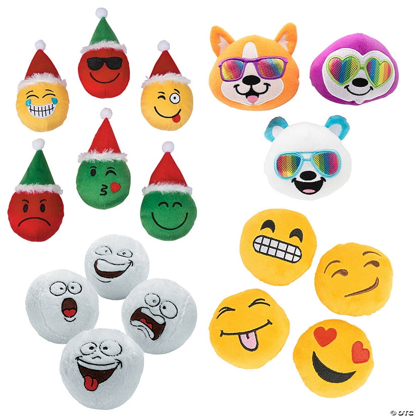 3 1/2" - 6" Bulk 48 Pieces Silly Expression Stuffed Christmas Character ...