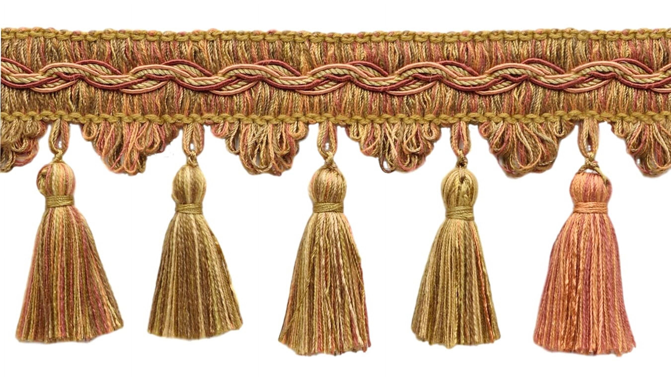 3 1/2" (8.5cm) Veranda Collection Elegant Scalloped Tassel Fringe Trim ...