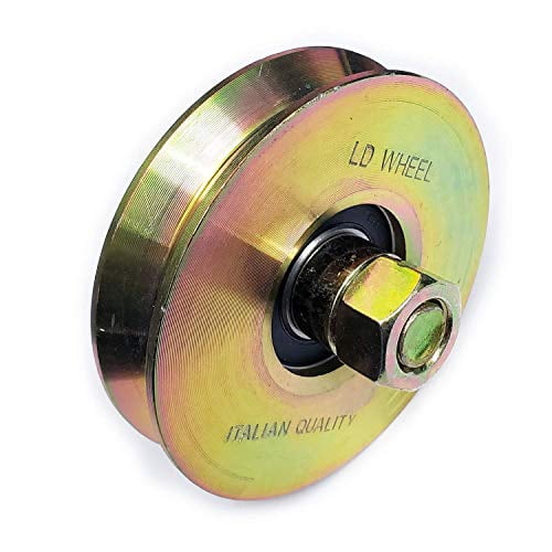 3 1/2" (90 mm) Steel Single Bearing V Groove Wheel V Rolling Sliding ...