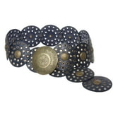 3 1/2" (90 mm) Wide Ladies Wide Boho Disc Concho Leather Belt - Walmart.com