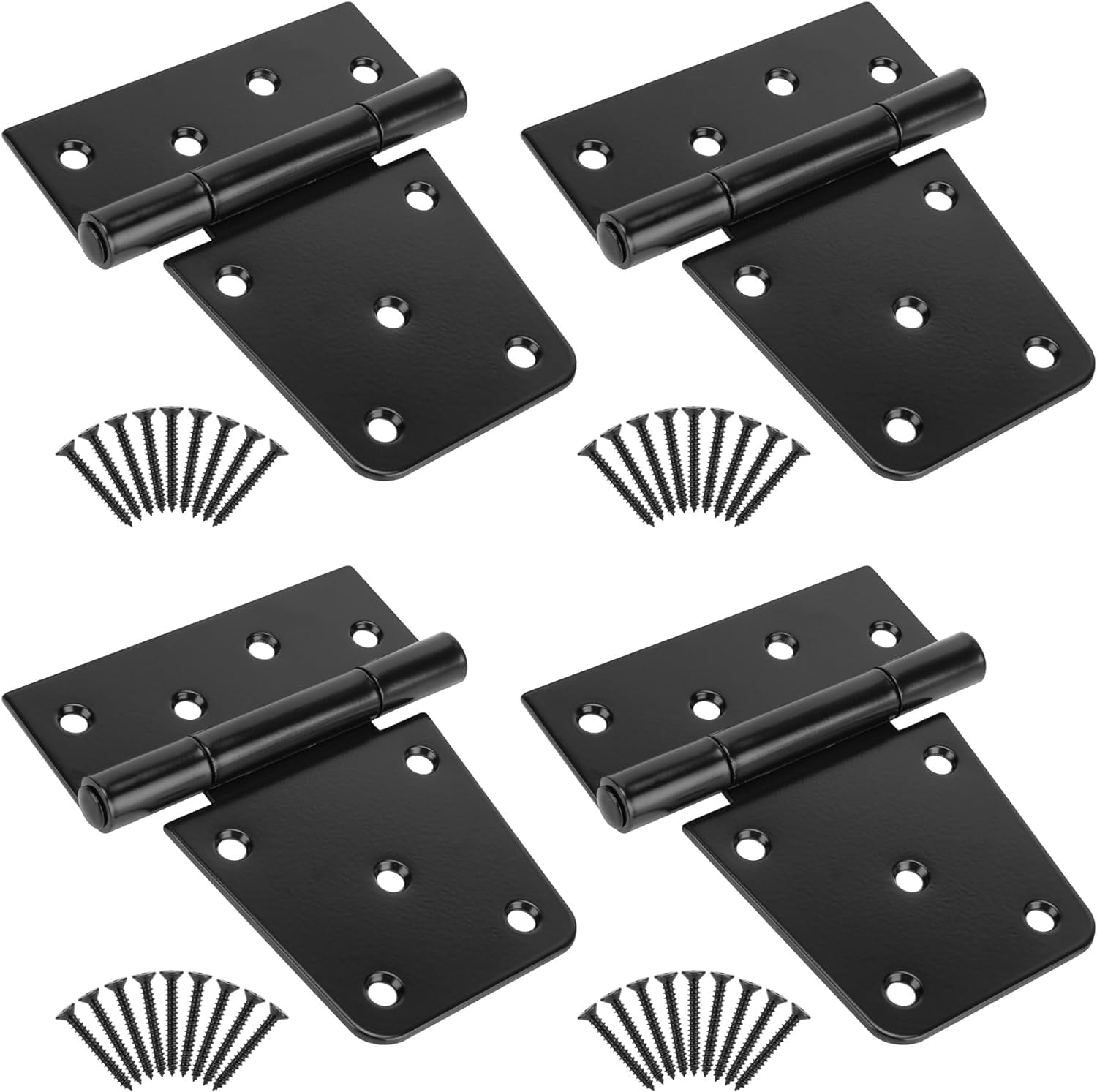 3-1/2" Heavy Duty Gate Hinges, Black Iron Door Hinges with Screws ...