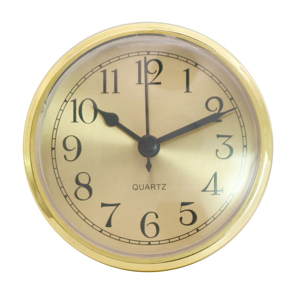 3-1/2 Inch (90 mm) Quartz Movement Clock Fit-up/Insert with Gold Trim ...