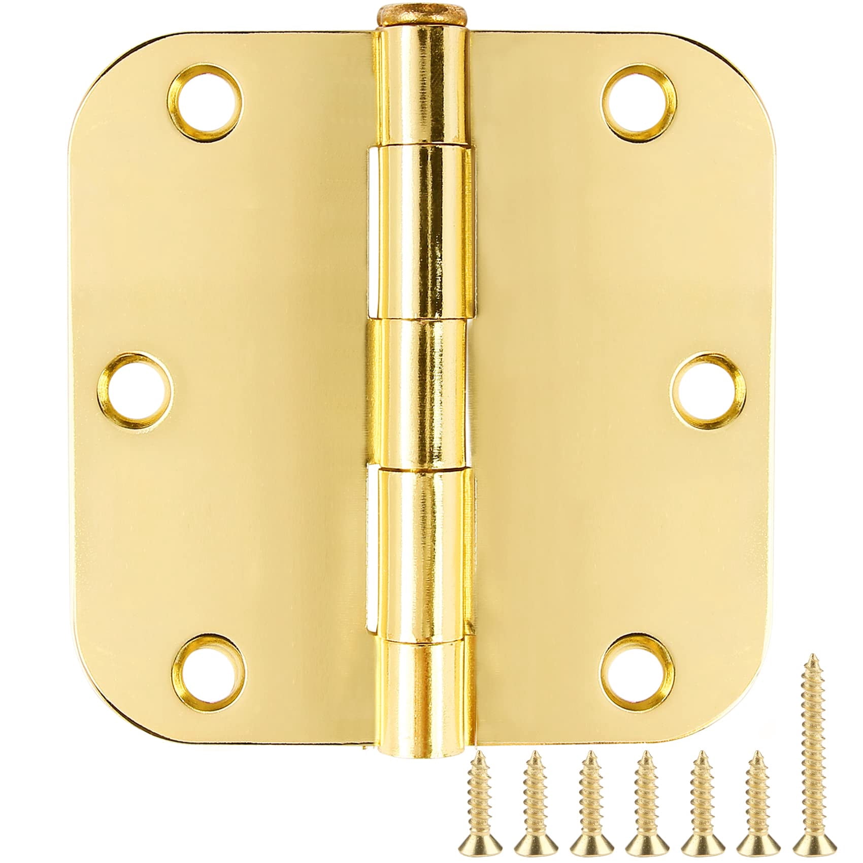 3-1/2 Inch Door Hinges Polished Brass 12 Pack Residential Hardware ...