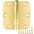 3-1/2 Inch Door Hinges Polished Brass 12 Pack Residential Hardware ...