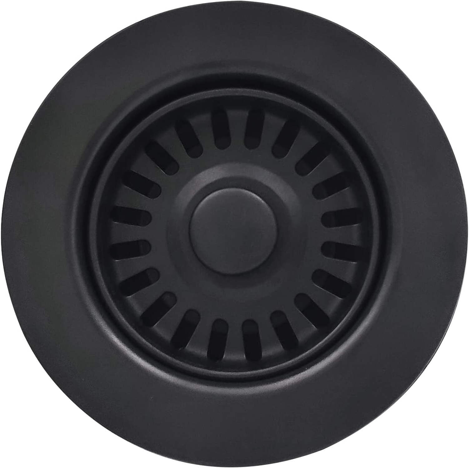 3-1/2 Inch Polymer Black Sink Drain Assembly with Basket Strainer and ...