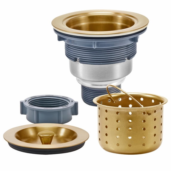 3-1/2 Inch Sink Drain Assembly Kit, Removable Deep Sink Strainer Basket ...