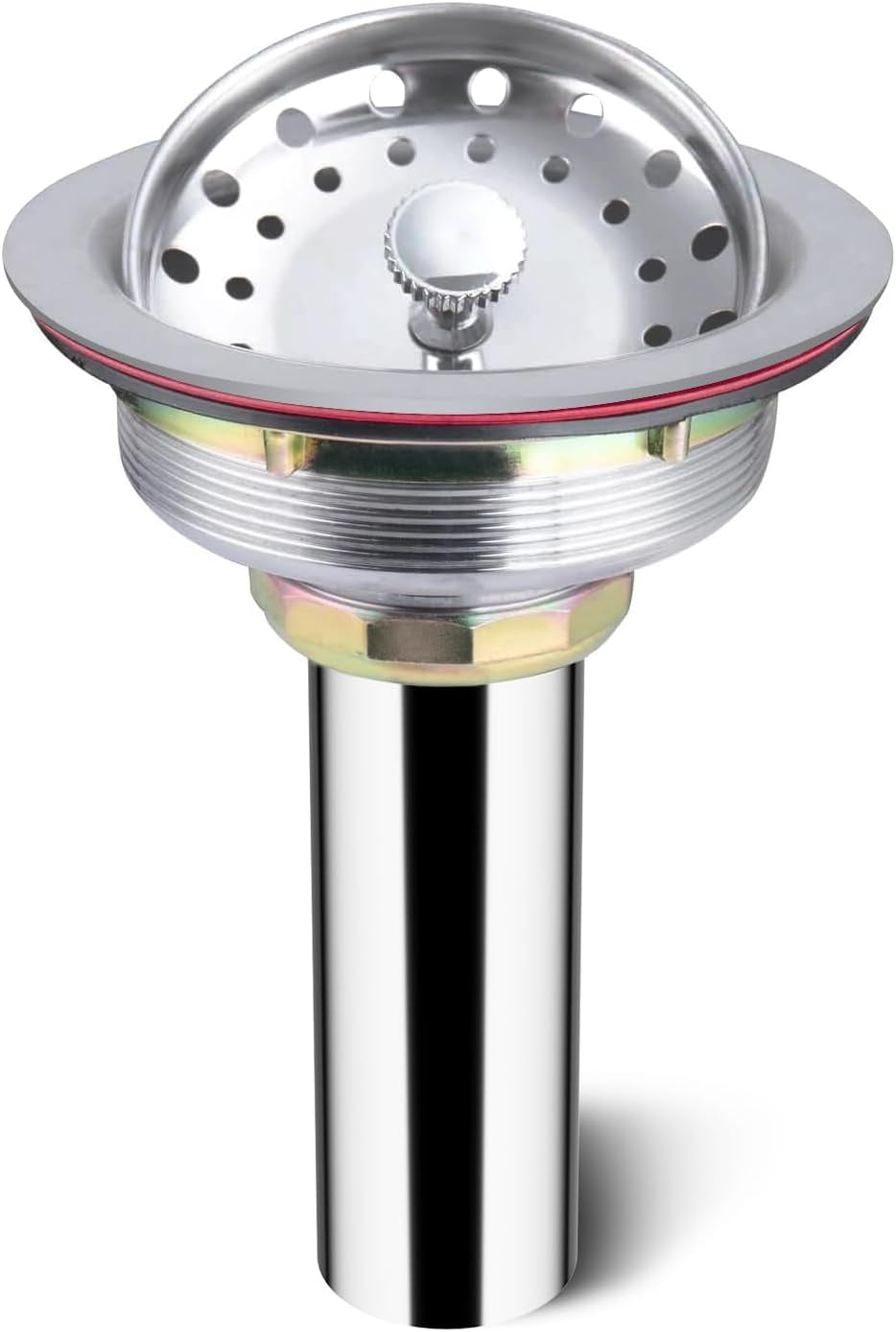 3-1/2 Kitchen Sink Drain Assembly with Strainer Basket/Drain Stopper ...