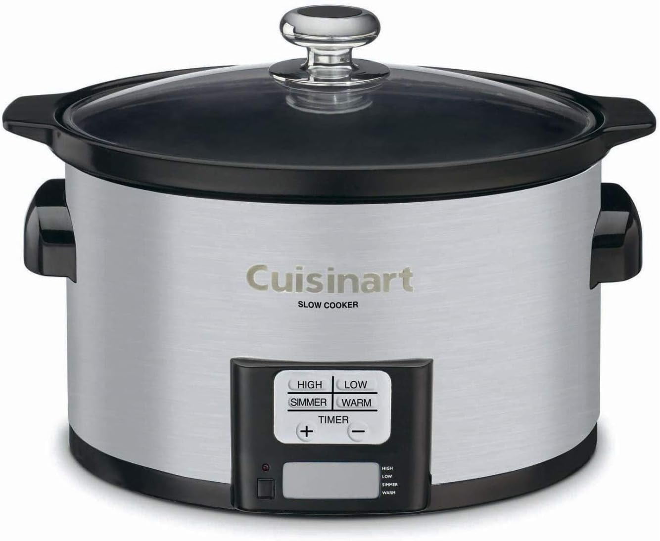 3-1/2-Quart Programmable Slow Cooker, Silver, 9-1/2 in H x 9.1 in W x ...