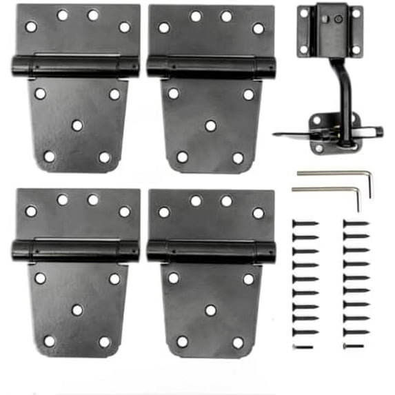 3-1/2" Self-Closing Spring Gate Hinge& 3.5 in Self-Closing Gate Kit ...