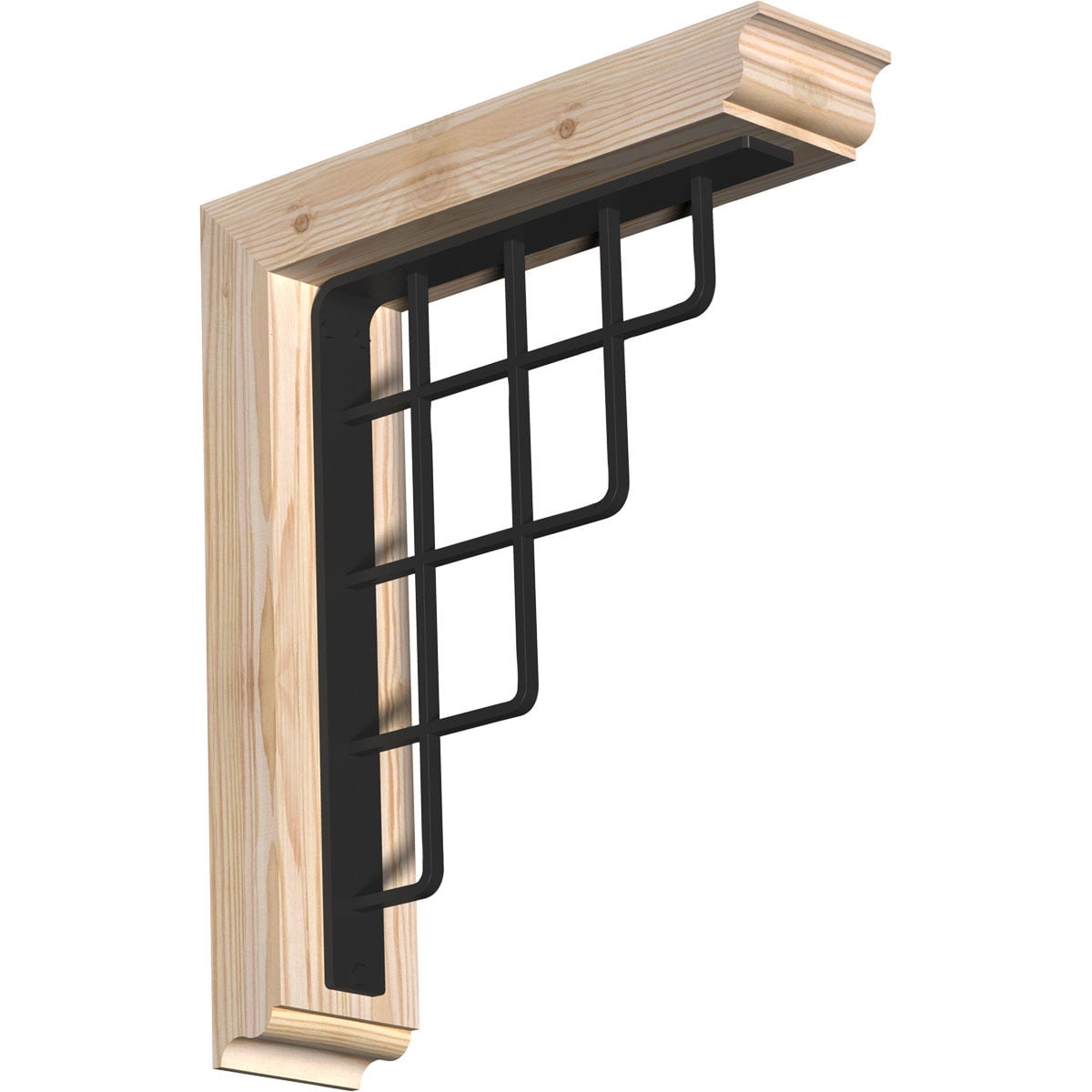 3 1/2"W x 16"D x 19"H Diane Traditional Ironcrest Smooth Bracket ...