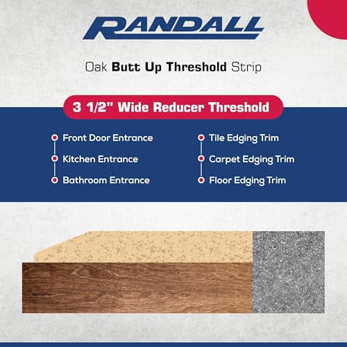 3 1/2" Wide X 5/8" High Pre-Finished Oak Half Threshold (Butt up ...
