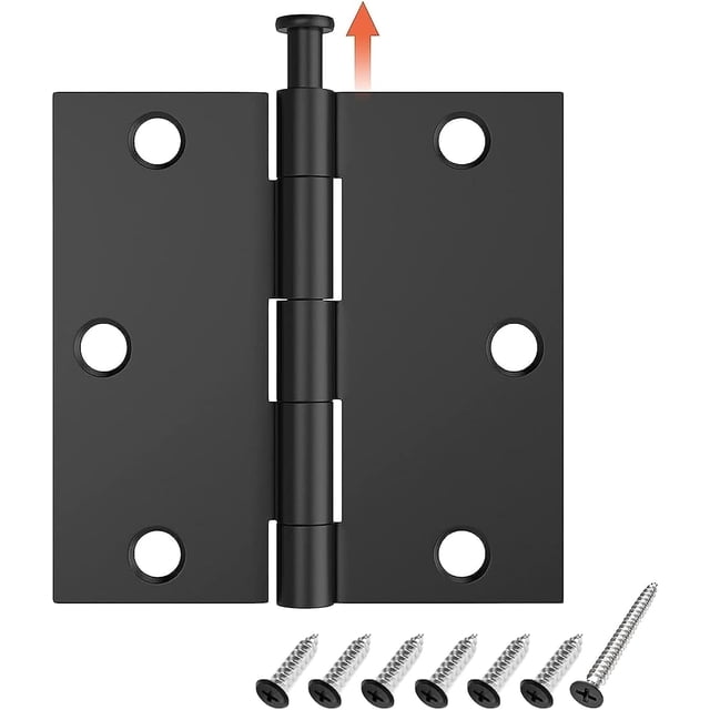 Heavy-Duty 3-1/2 in Square Corner Door Hinge, 6 Pack, Squeak Proof, for ...