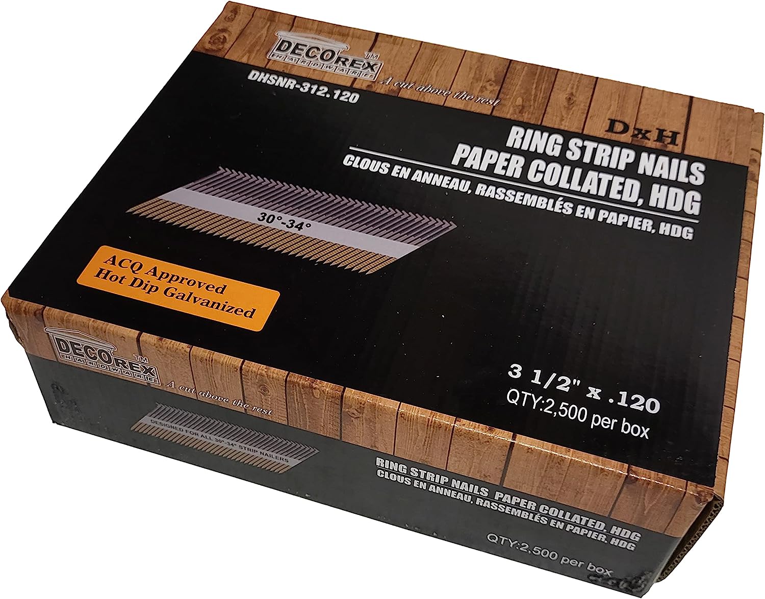 3 1 2 X 120 Ring Shank Framing Nails Paper Strip Collated Hot Dip