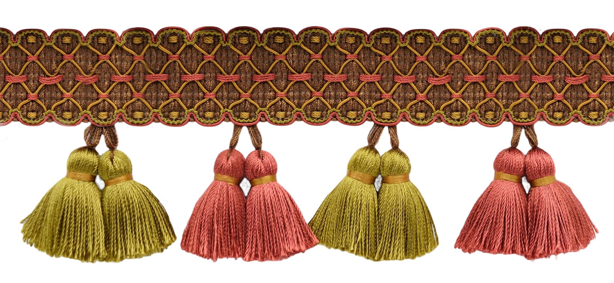3 1/4" (8cm) Arbor Collection Detailed Gimp with Full Double Tassel ...