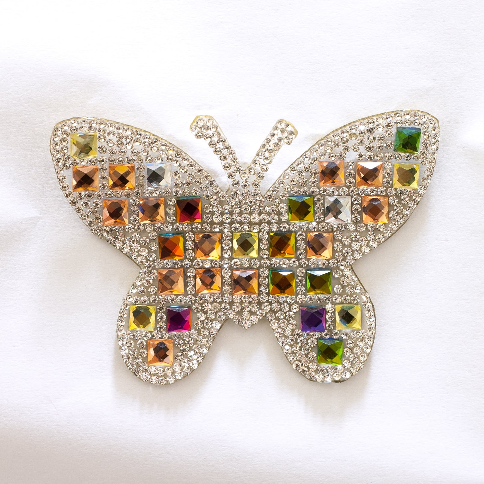 3 1/4" x 2 1/2" (8cm x 6cm) Iron-On Rhinestone Butterfly # APPL06 ...