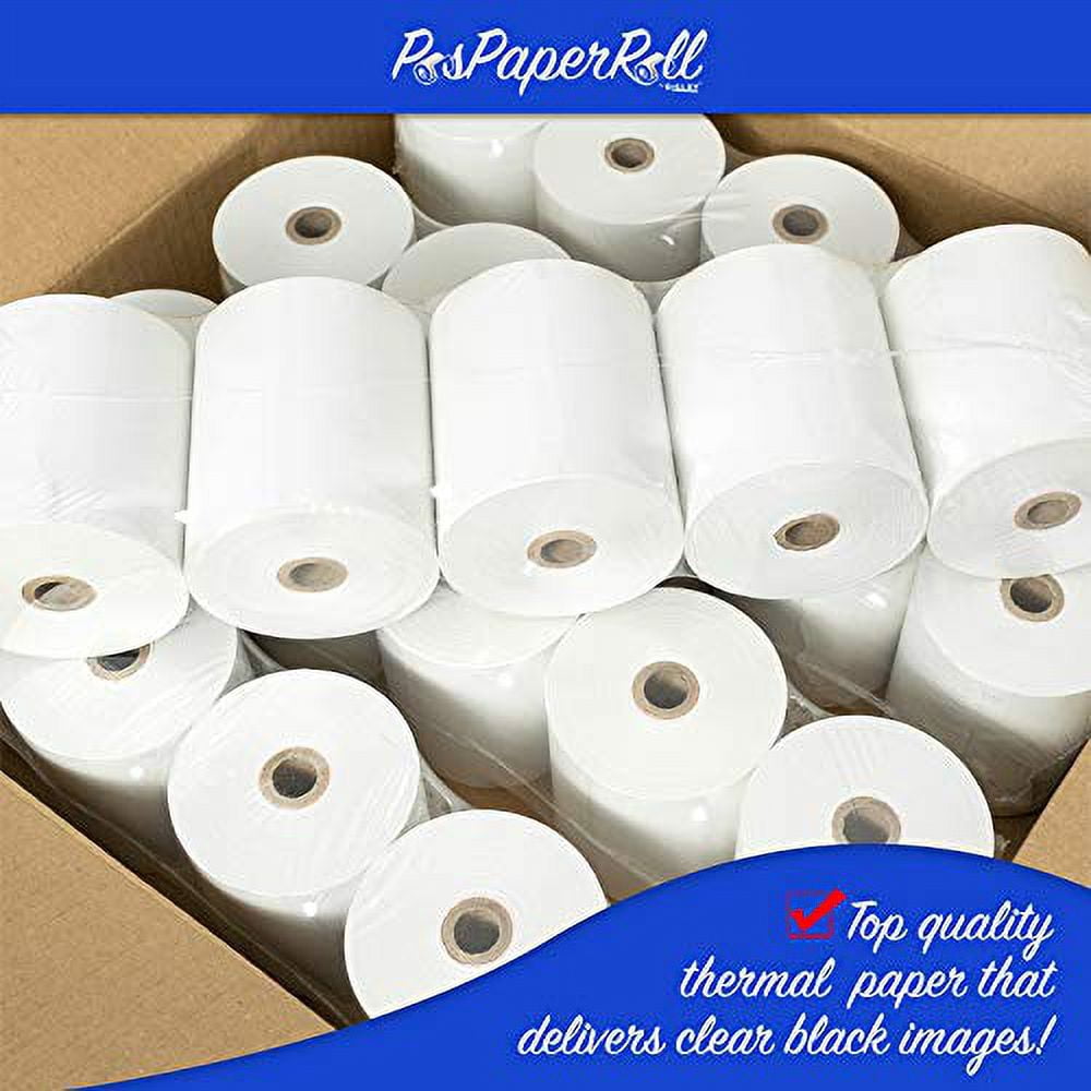 3 1/8" (80MM) X 220' THERMAL CASH REGISTER POS RECEIPT PAPER 25 ROLLS ...