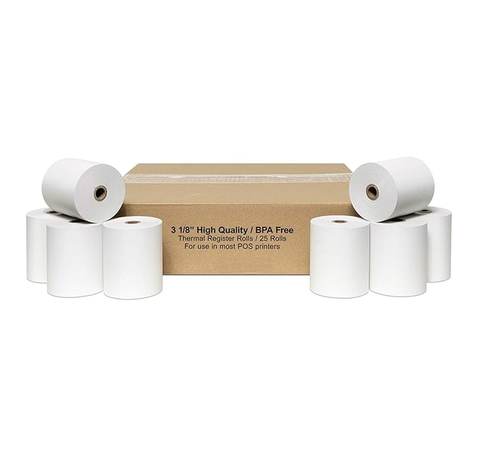 3 1/8" (80MM) X 220' THERMAL CASH REGISTER POS RECEIPT PAPER 25 ROLLS ...