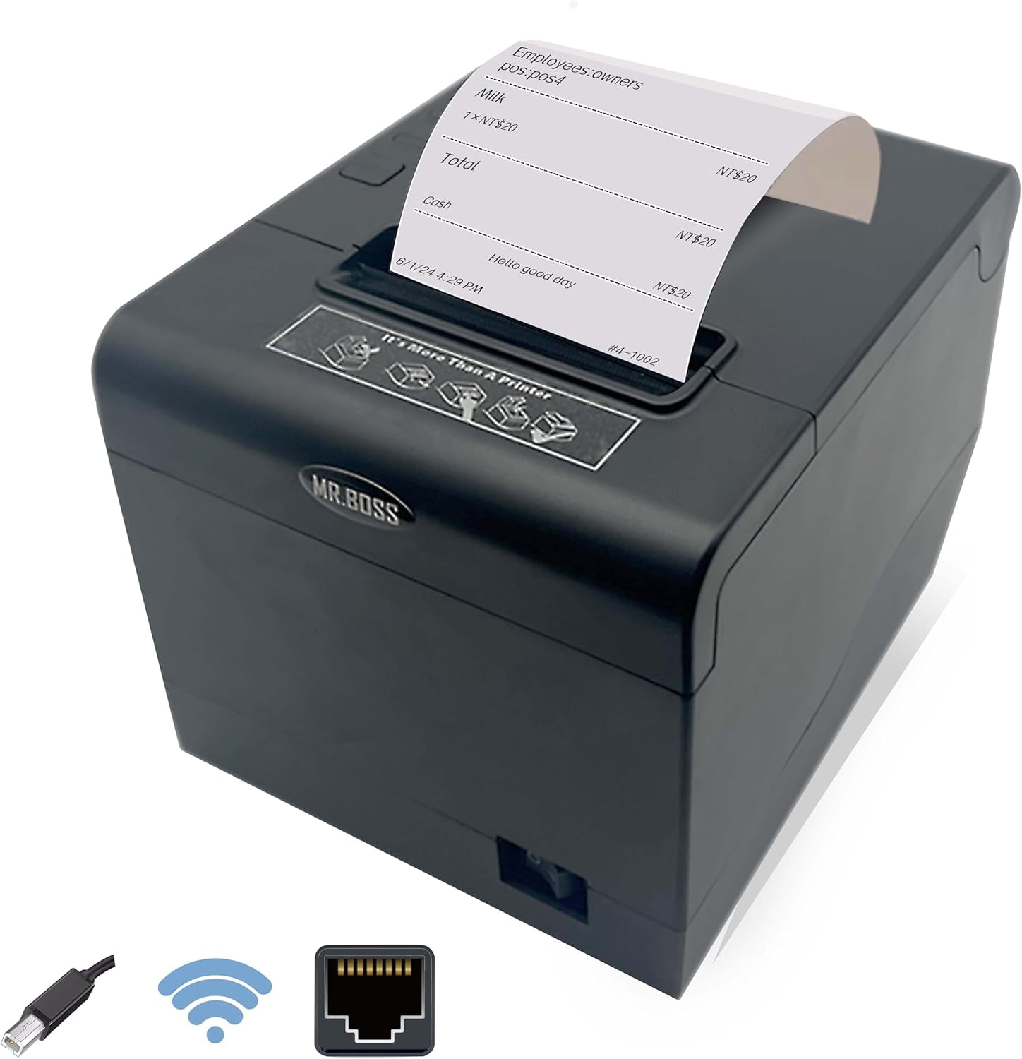 3" 1/8 inch 80mm Thermal Receipt Kitchen Ticket WiFi USB LAN Printer ...