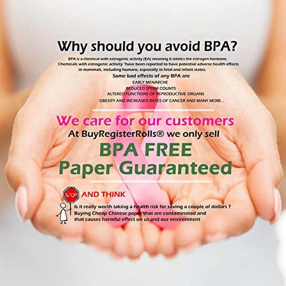 3 1/8" x 190' (50 POS Rolls) Bpa Free Thermal Receipt Printer Paper ...