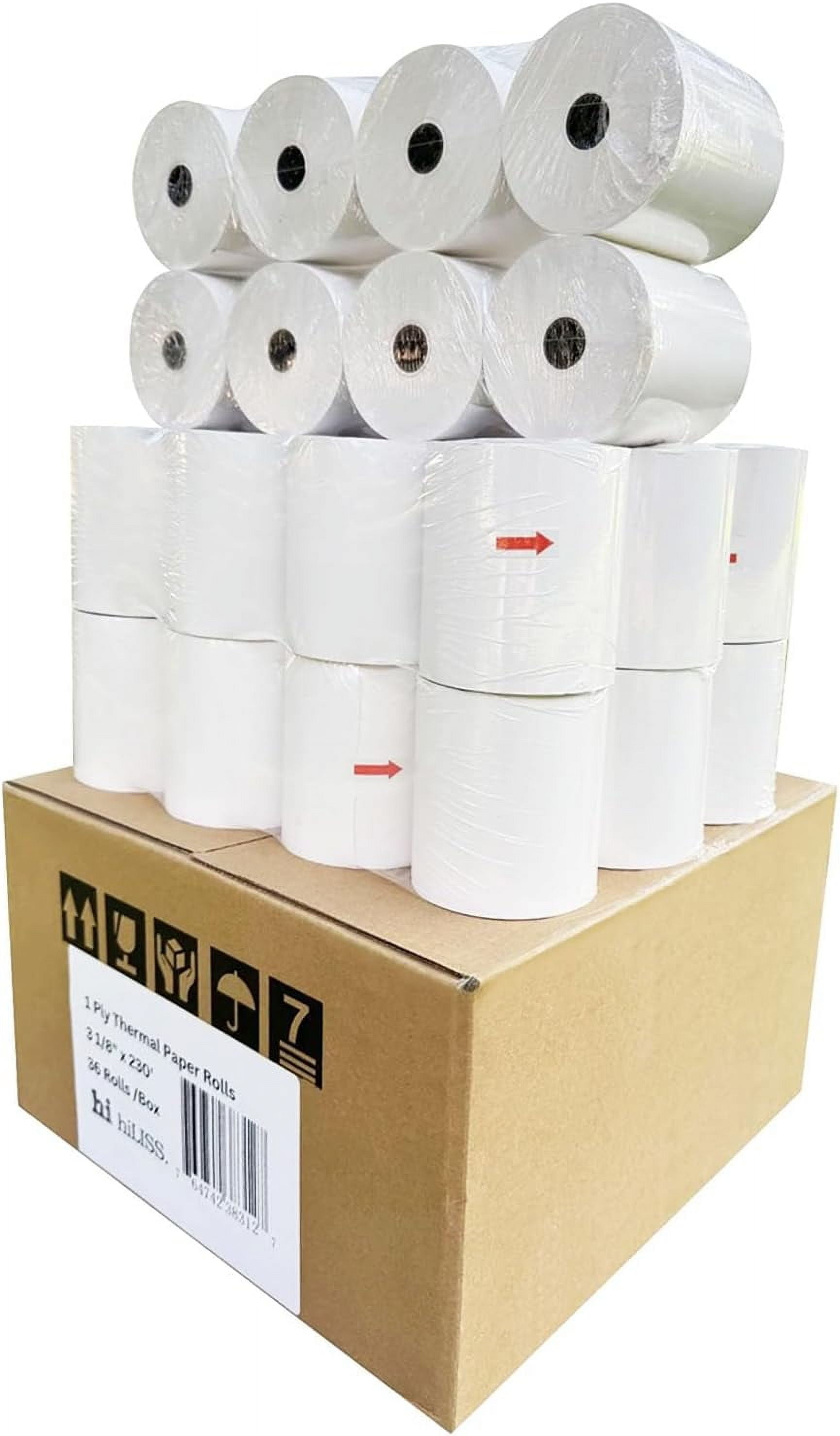 3 1/8" x 230' Premium A Grade POS Thermal Receipt Printer Paper (White ...