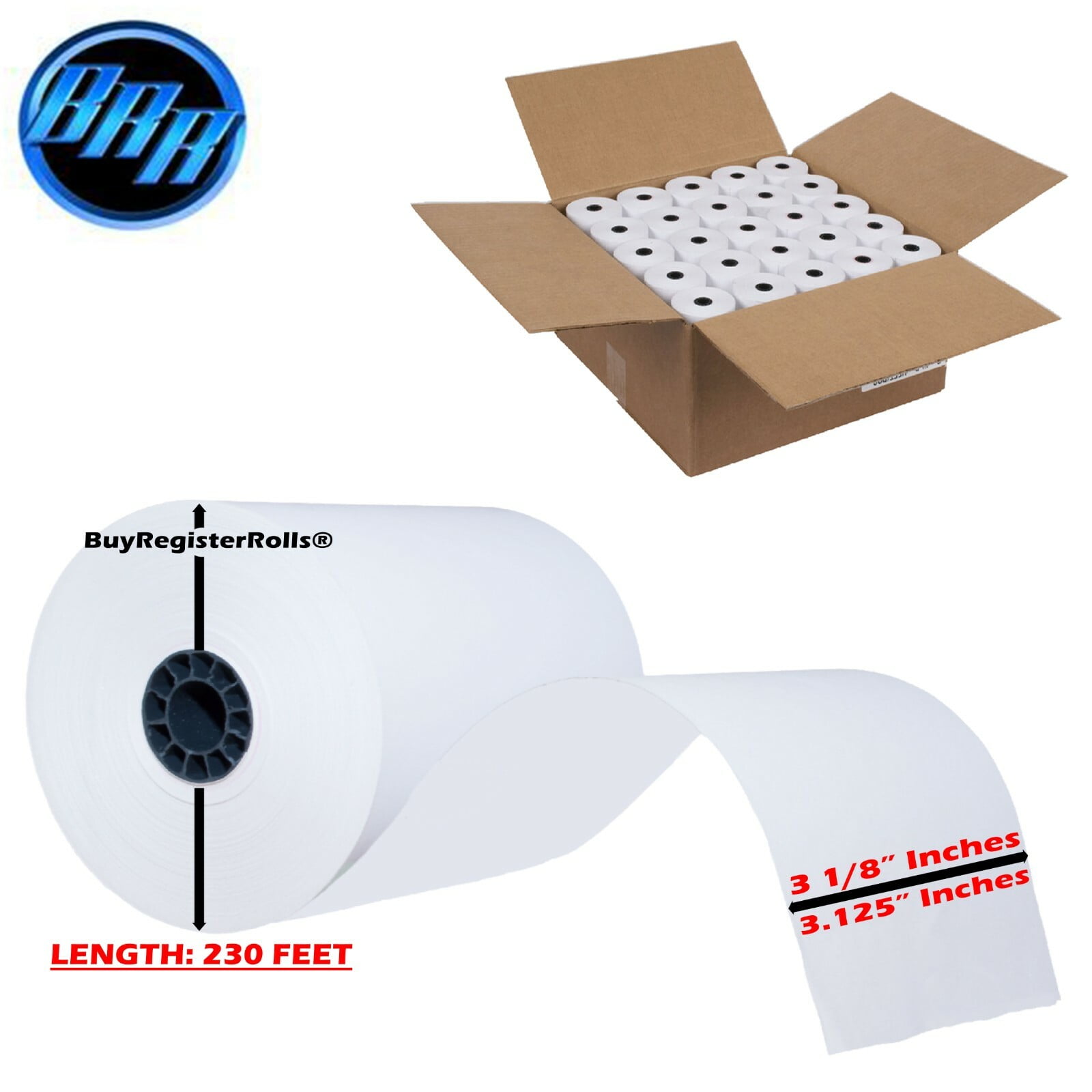 3 1/8 x 230 Premium Thermal Receipt Paper 50 Rolls for Epson Printer ...