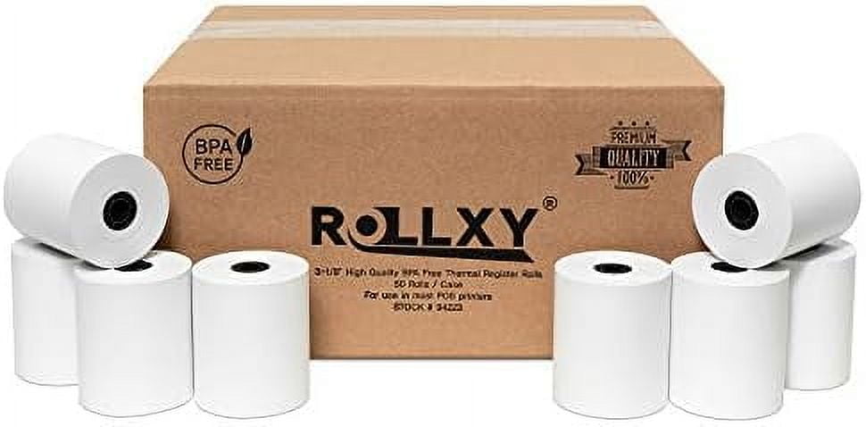 3 1/8 x 230 Thermal Paper Receipt Rolls (50 GSM - Solid Core) Fits All ...