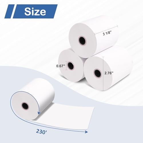 3 1/8 x 230 Thermal Paper Receipt Rolls, Thermal Printer Paper 50 Rolls ...