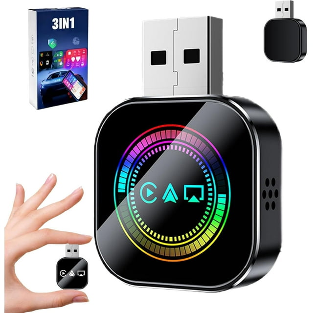 3 in 1 Adapter, 2026 Upgrade Wireless Carplay Adapter for iPhone with 2 ...