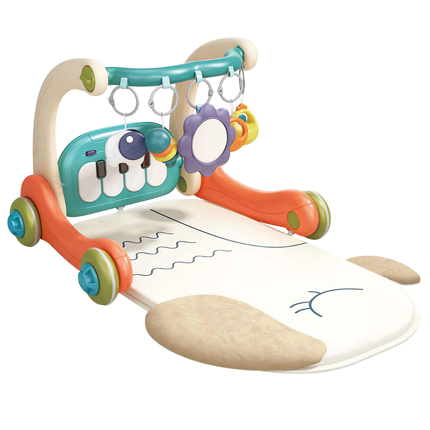 3 in 1 Baby Gym Playmat with Learning Walker Baby Playmat with Piano ...
