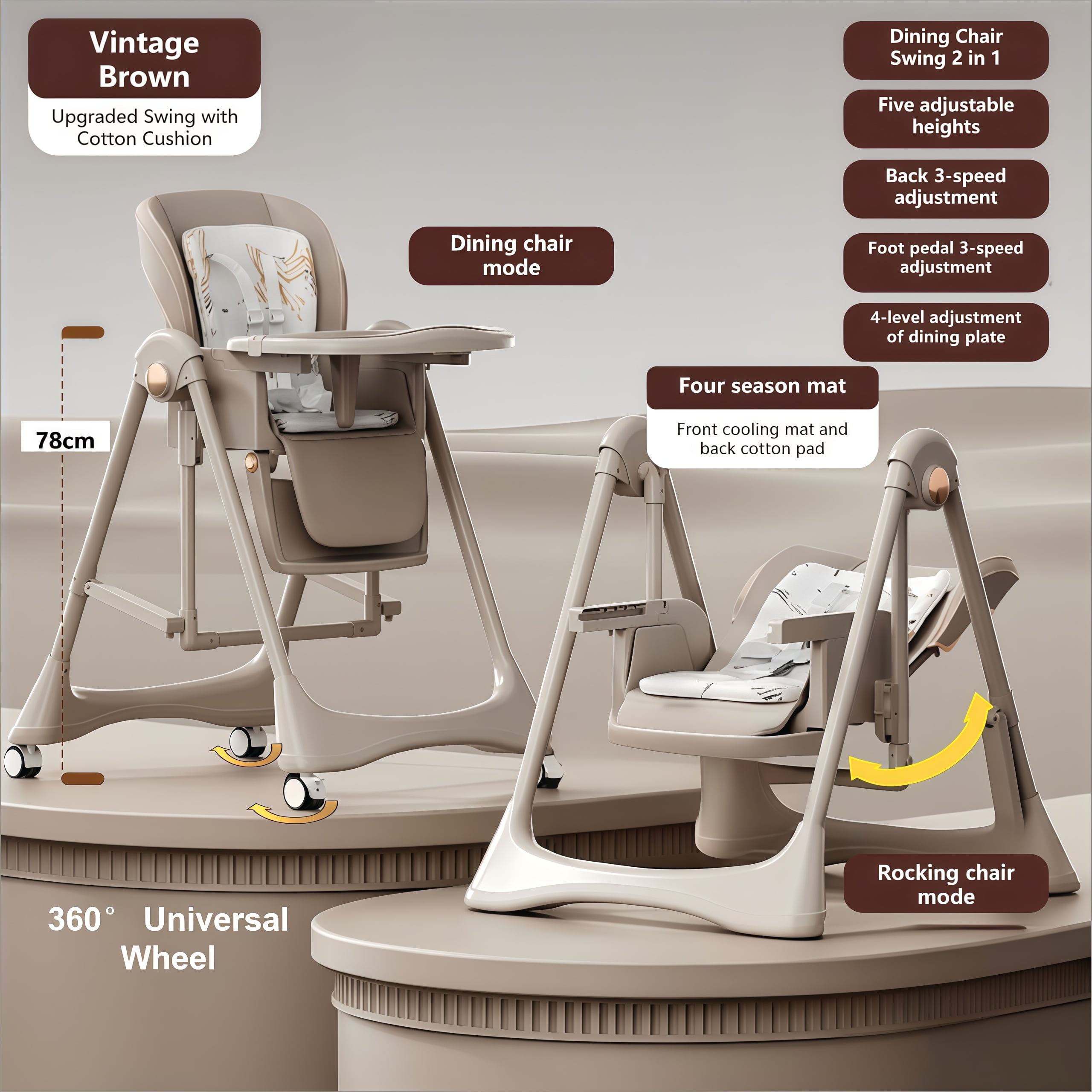 Customer reviews for 3 in 1 Baby Swing Convertible BabyHigh Chair ...