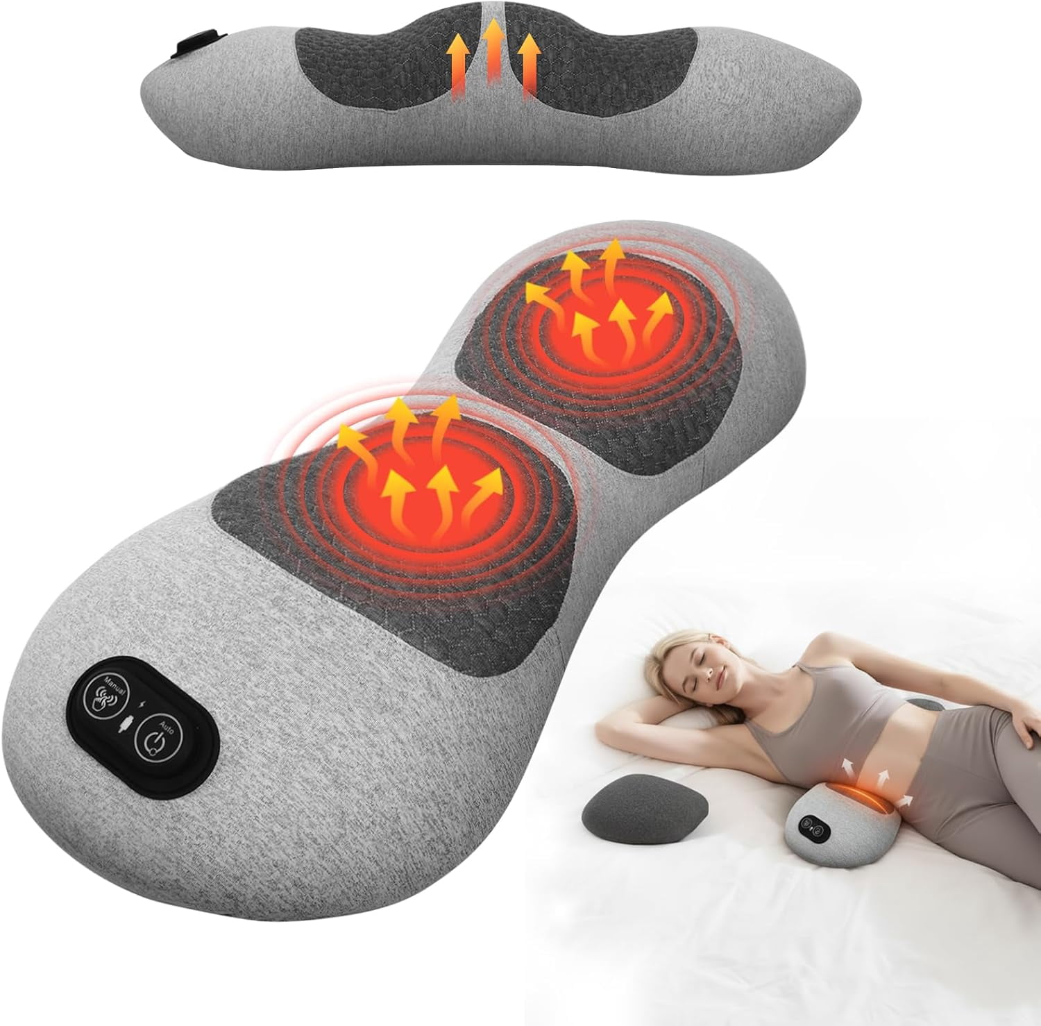 3 in 1 Back Massager with Heat and Massage, Smart Air-Lift Inflation ...