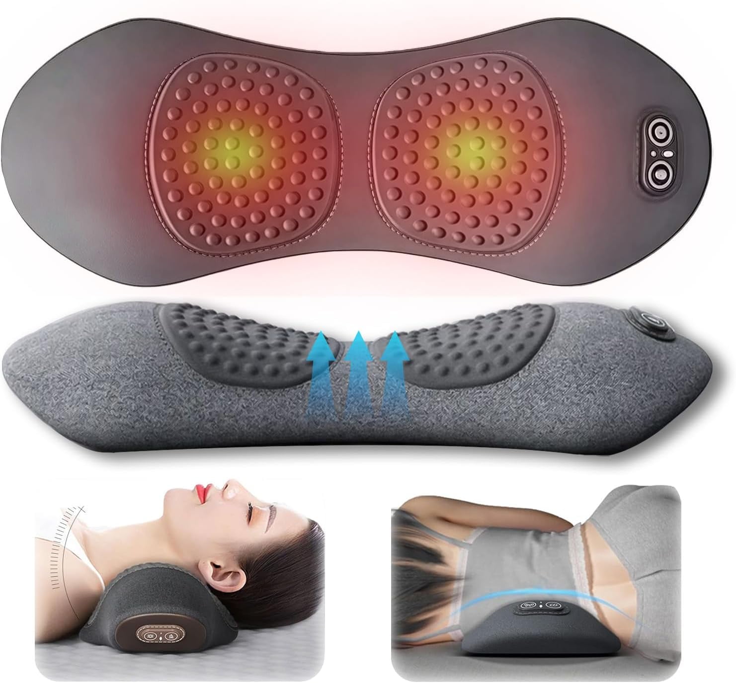 3 in 1 Back Massager, Smooth Spine Triple Fusion Back Massager for ...