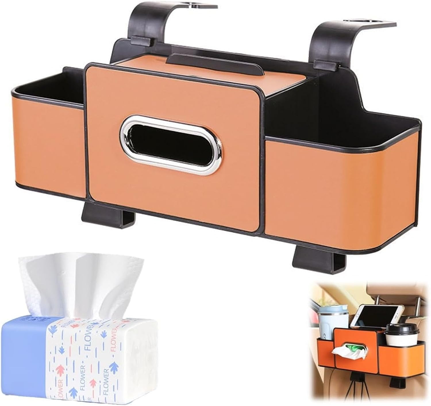 3 in 1 Back Seat Organizer, Multifunctional Car Seat Back Storage Box ...