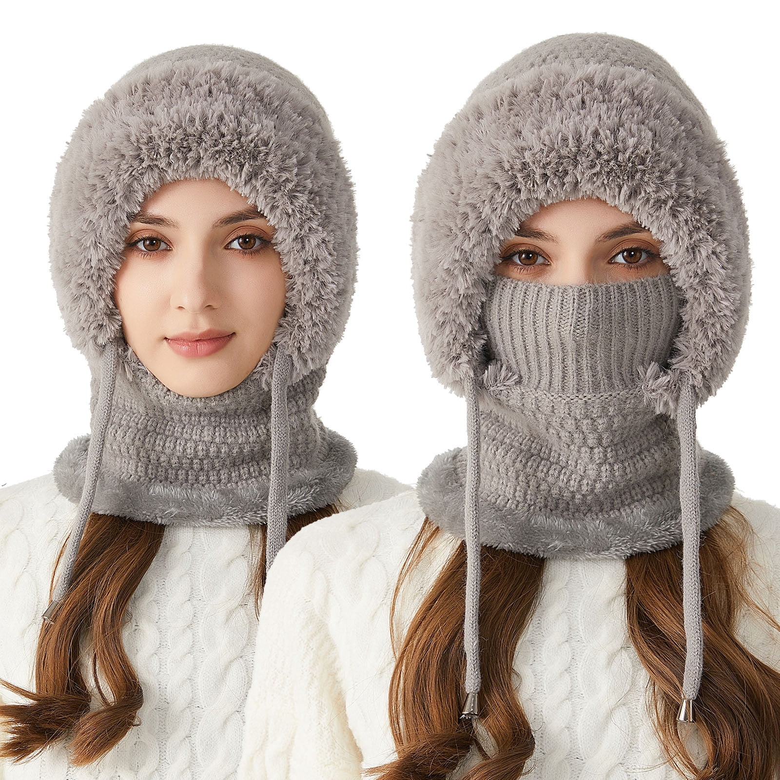 3 In 1 Beanie Hats For Women,Beanie For Womens Winter, 3 In 1 Knitting ...