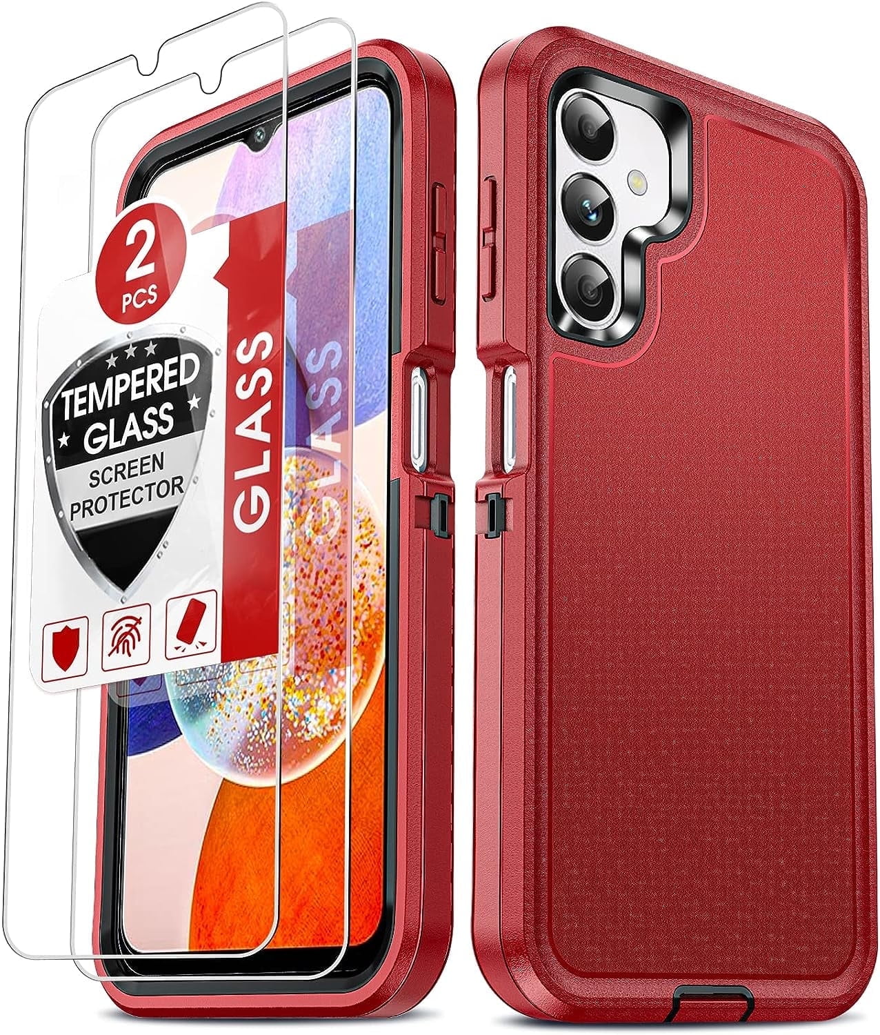 3 in 1 Bundle Designed for Samsung Galaxy S23 Heavy Duty Case with 2 ...
